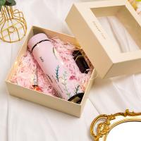 China Transparent Windowed Gift Box With Top And Bottom Lid Customizable Square Cosmetic Gift Box for sale
