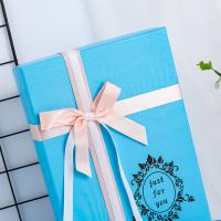 China Rectangular Blue Gift Box With Top And Bottom Lid And Bow Perfect For Gift Wrapping for sale