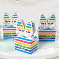China Colorful Square Cute Rabbit Gift Box Easter Wrapping Paper Box In Stock Candy Paper Packaging Box for sale