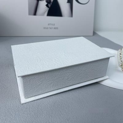 China Book Style Jewelry Box Premium Flip Top Storage Case Customizable Cover Design Vintage Book Shaped Ring Necklace Display for sale
