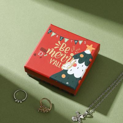 China Christmas Jewelry Box Cartoon Holiday Gift Packaging Heaven and Earth Lid Design Organizer for Bracelets Necklaces for sale