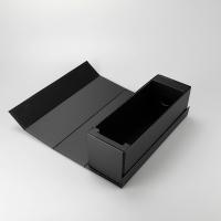 China Custom Printable Side-Flip Foldable Wine Box – Collapsible Black Packaging For Red Wine & Premium Beverage Gifting for sale