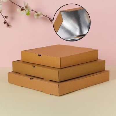 China Commercial Aluminum Foil Pizza Boxes Heat Retention Disposable Packaging 9 10 12 Inch Sizes Grease Resistant Insulated Delivery Boxes For Takeaway Pizza for sale