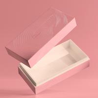 China Jewelry Box Mockup Cosmetic Organizer Pink Wavy Texture Storage Case Multi Compartment Makeup Box Elegant Vanity Display for sale