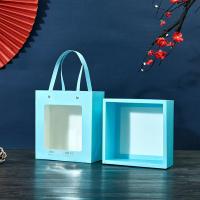 China Transparent Windowed Gift Box Empty Box Handle Drawer-Style Souvenir Box Holiday Gift Box for sale