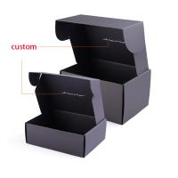 China Custom Gold Foil Logo Black Corrugated Mailer Box – Foldable Gift Packaging For Apparel & Premium Items for sale