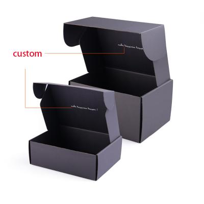 China Custom Gold Foil Logo Black Corrugated Mailer Box – Foldable Gift Packaging For Apparel & Premium Items for sale