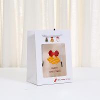 China Christmas Window Gift Bags Holiday Party Candy Packaging Bags Cartoon Santa Claus And Flower Gift Bags Wholesale for sale