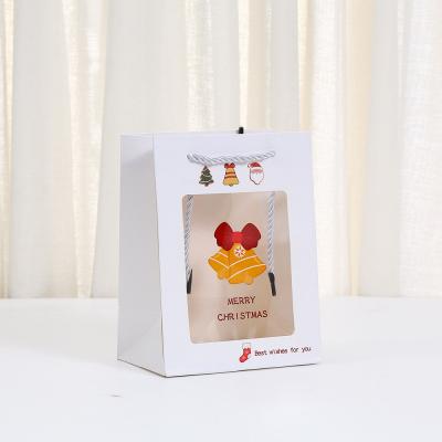 China Christmas Window Gift Bags Holiday Party Candy Packaging Bags Cartoon Santa Claus And Flower Gift Bags Wholesale for sale