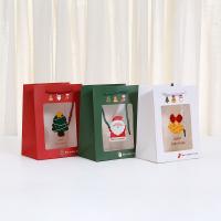 China Christmas Window Gift Bags Holiday Party Candy Packaging Bags Cartoon Santa Claus And Flower Gift Bags Wholesale for sale