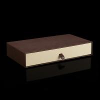 China Long Wallet Drawer Box Rigid Square Paperboard with Premium Leatherette Finish Smooth Pull Out Drawer Customizable for sale