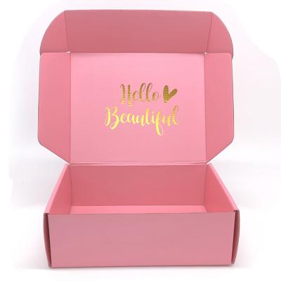 China Custom Logo Printed Pink Rigid Corrugated Mailer Box – Sturdy Airplane Box For Hair Clips Jewelry & Gift Packaging for sale