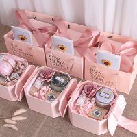 China Luxury Bridesmaid Gift Boxes Pink Floral Now Enjoy Your Life Sets Premium Bath Candle Collection Practical Wedding Party Favors for sale