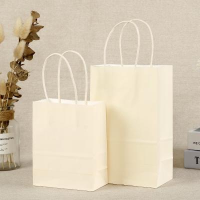 China Plain Color Kraft Paper Bags For Packaging Milk Tea And Desserts Takeaway Bags Shopping Bags Tote Bags for sale