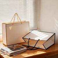 China Multi-color Border Printed White Cardstock Tote Bags Gift Bags Clothing Store Tote Bags for sale