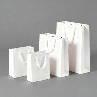 China White Kraft Paper Shopping Bags Thickened Suitable For Cosmetics Jewelry And Gift Packaging for sale