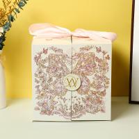 China Multi Layer Gift Box with Ribbon Premium Folding Box Collection Elegant Lavender Floral Pattern Laminated Surface Customizable Compartments for High End Gifting for sale