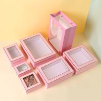 China Wholesale Universal Display Cover Packaging Box For New Year Square Transparent Open-window Birthday Gift Box for sale