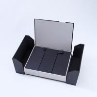 China Luxury Flat Pack Gift Box with Dividers Easy Assembly Premium Velvet Interior for Watches Jewelry Cosmetics Black Silver for sale