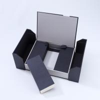 China Luxury Flat Pack Gift Box with Dividers Easy Assembly Premium Velvet Interior for Watches Jewelry Cosmetics Black Silver for sale