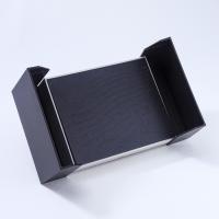 China Luxury Flat Pack Gift Box with Dividers Easy Assembly Premium Velvet Interior for Watches Jewelry Cosmetics Black Silver for sale