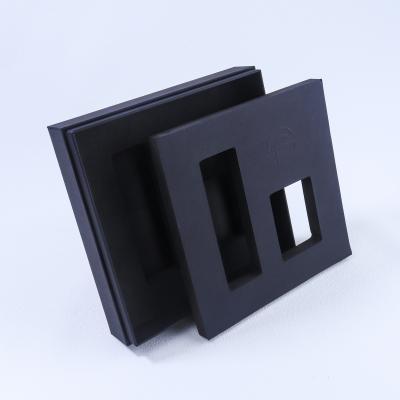 China Cosmetic Rigid Packaging Box Magnetic Closure with Clear Window Premium Matte Black Finish for Beauty Products for sale