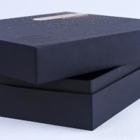 China Cosmetic Rigid Packaging Box Magnetic Closure with Clear Window Premium Matte Black Finish for Beauty Products for sale