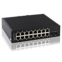 China 16 Gigabit POE Port Managed Industrial Poe Switch 2 SFP Port 48-56V DC for sale