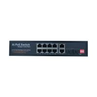 China AC 100~240V Industrial Unmanaged POE Switch 8 Gigabit Port 2 Network Port for sale