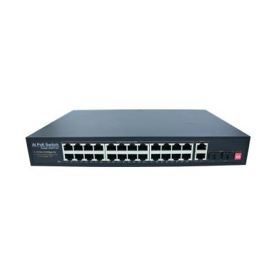 China Unmanaged Intelligent Smart Poe Switch 24 Port IEEE802.3  IEEE802.3u  IEEE802.3x for sale