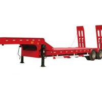 China Lowbed Semi Trailers with Slope for Heavy Machines Low Bed Trailer Truck Trailer for sale