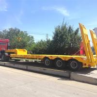 China Lowbed Semi Trailers with Slope for Heavy Machines Low Bed Trailer Truck Trailer for sale