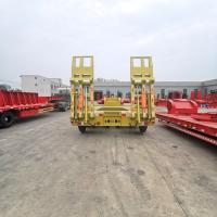 China Lowbed Semi Trailers with Slope for Heavy Machines Low Bed Trailer Truck Trailer for sale