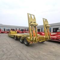 China Detachable Gooseneck Low bed Semi Trailers with Slope for Excavators Bulldozers for sale