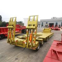 China Detachable Gooseneck Low bed Semi Trailers with Slope for Excavators Bulldozers for sale