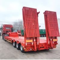 China Detachable Gooseneck Low bed Semi Trailers with Slope for Excavators Bulldozers for sale