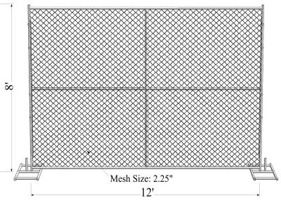China Standard 8'x10' temporary chain link construction horading fence aperture2¼