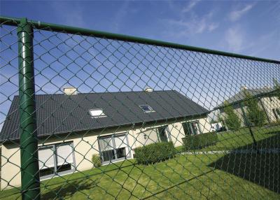 China 60mm x 60mm chain link fencing system PVC Coated Black and Green for sale