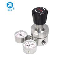 China AFK R12 316 Stainless Steel Pressure Regulator Dual Gauge Nitrogen 6000psi for sale
