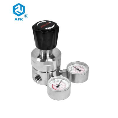 China Two Stage Stainless Steel Pressure Regulator 3500psi Double Gauge Nitrogen Gas Propane for sale