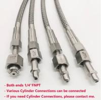 China 316L Stainless Steel Flexible Metal Hose 3000 PSI Pressure Rating with NPT 1/4