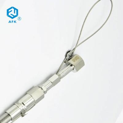 China 304SS Flexible Metal Hose with Safety Cable for LPG Gas Cylinder - 3000 PSIG Pressure, -53°C to 260°C Temperature Range for sale