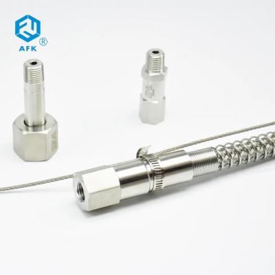 China Stainless Steel 316/304 Flexible Hose Tubing for Oxygen Cylinder Filling - 3000 PSIG High Pressure Gas Hose with Custom Length for sale