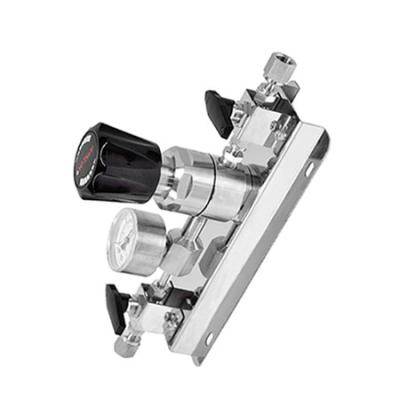 China 200 Bar Gas Cylinder Regulator Fittings Stainless Steel PRV With 63mm Manometer for sale