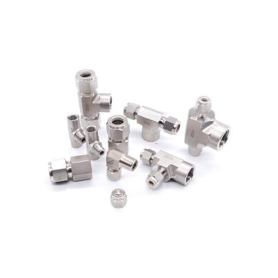 China 316 Stainless Steel High Pressure Tube Fittings 3000PSI for Oil Gas Applications with 3-25mm Tube Sizes for sale