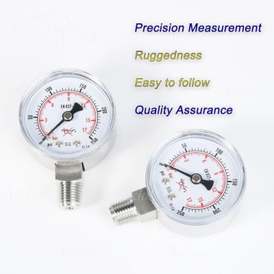 China Industrial Grade Pressure Gauges mbar for Environment Temperature -20- 80C Thread Type 1/4 for sale
