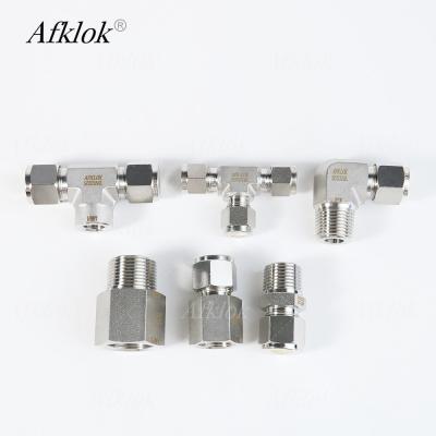 China 316 Stainless Steel Compression Fitting High Pressure Resistant 50Bar Corrosion Resistant Ferrule Type Quick Release Fitting Factory Direct Sale for sale