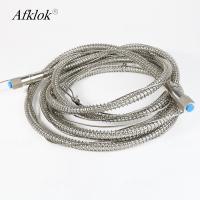 China 1m/2.5m/5m Working Pressure 3000psi with Safety protection Cable Stainless Steel Flexible High Pressure Braided Hose for sale