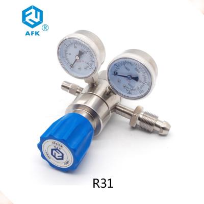 China R31 Series High Pressure Stainless Steel Dual Stage Hydrogen Gas Regulator 3000 PSIG Inlet 0-250 PSIG Outlet for sale