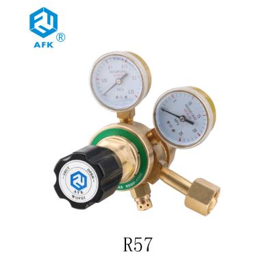 China R57 Series Brass Pressure Regulator with Dual Gauges - 15 MPa Max Inlet Pressure, G5/8